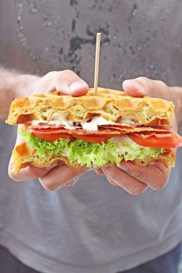 Cheddar & Chive BLT Waffle - My Fussy Eater | Easy Family Recipes