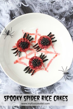 Organix Spooky Spider Rice Cakes - My Fussy Eater | Easy Family Recipes