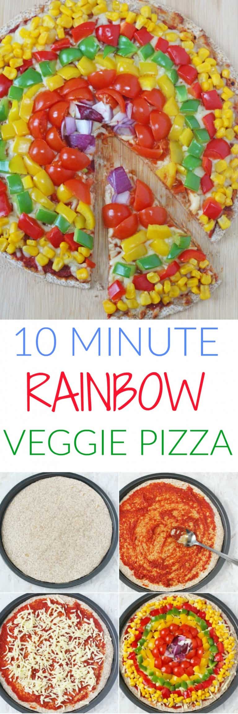 Rainbow Veggie Pizza for Kids - My Fussy Eater | Easy Family Recipes