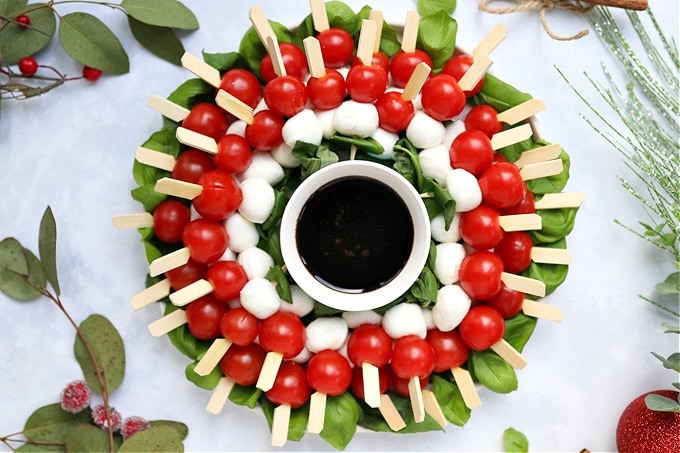 Caprese Christmas Wreath - My Fussy Eater | Easy Family Recipes