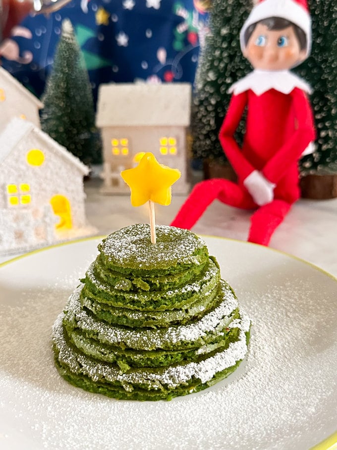 Elf Christmas Tree Green Pancakes - My Fussy Eater | Easy Family Recipes